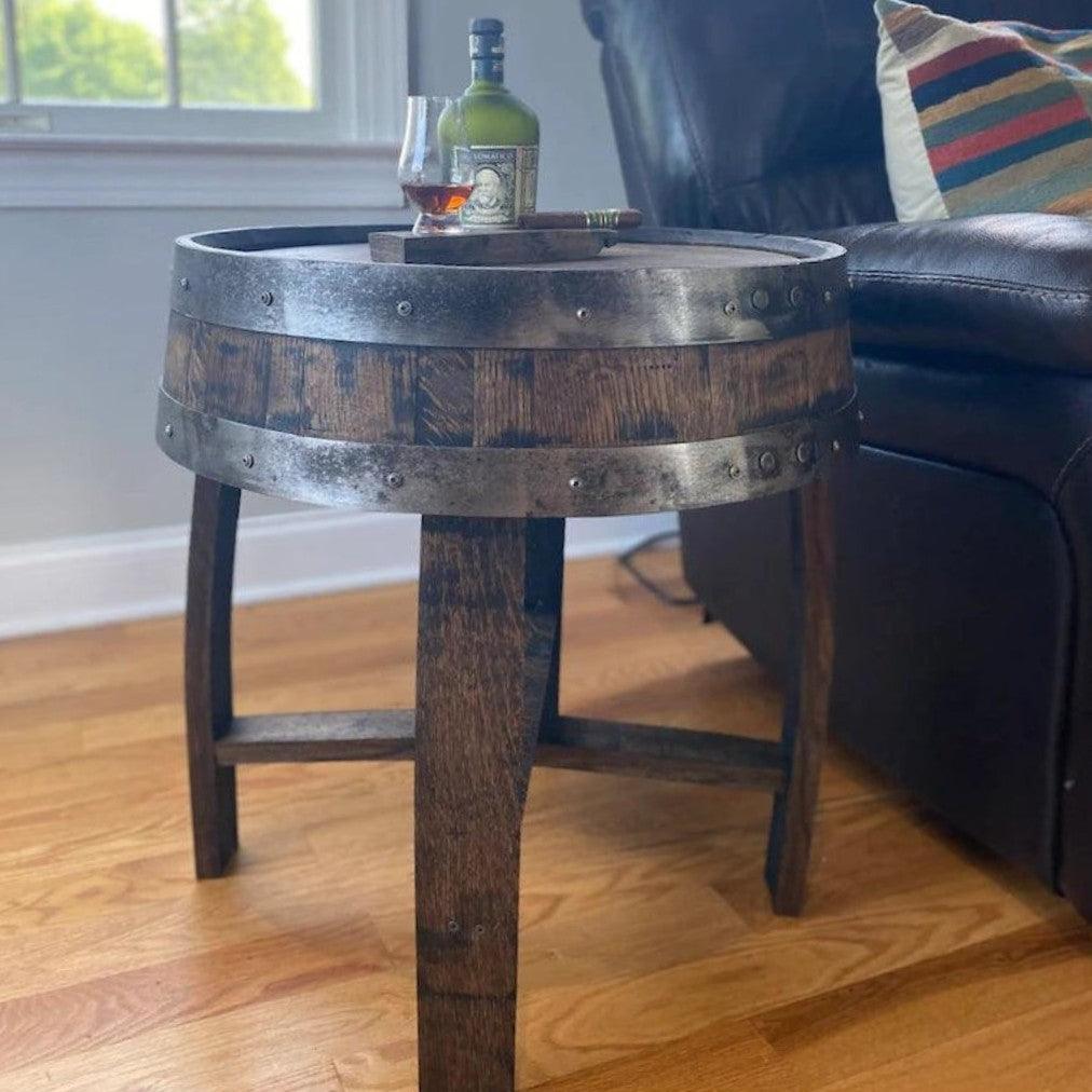 Woodartdeal Handcrafted Oak Whiskey Barrel End Table